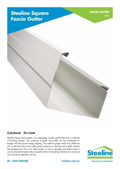 Square Fascia Gutter (ST15) - Steeline Australia - All your steel ...